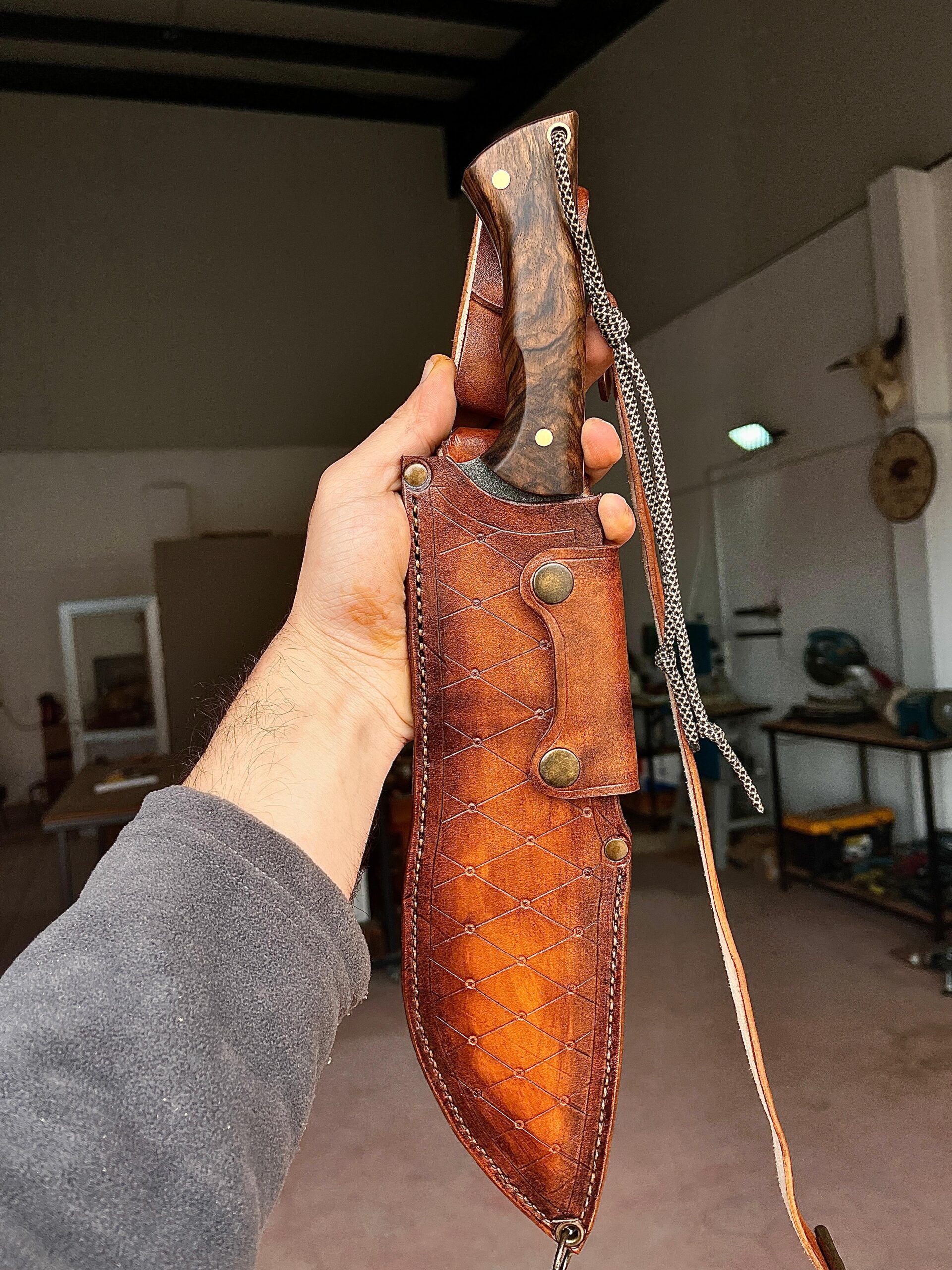 Sleipner Çelik Deri Kılıflı Pala, Bushcraft Bıçağı, Avcı Palası